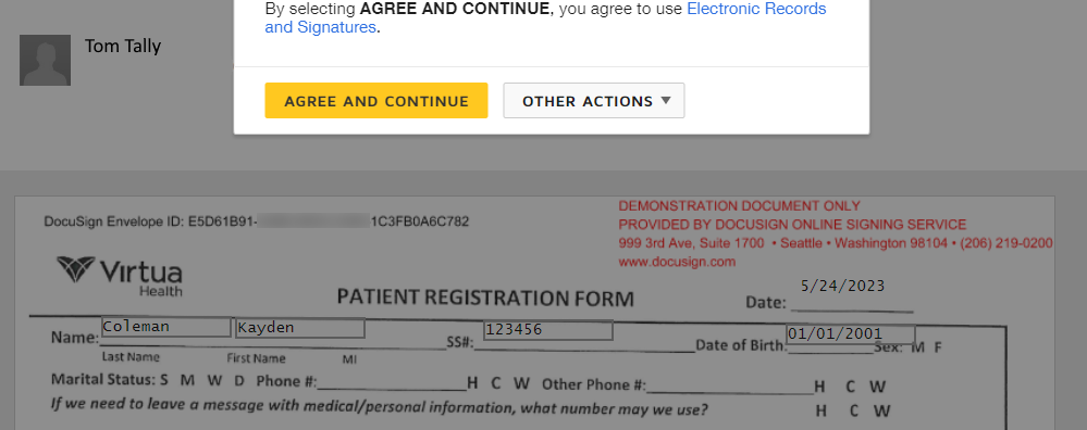 Pre-Fill Basic Patient Data Before Sending