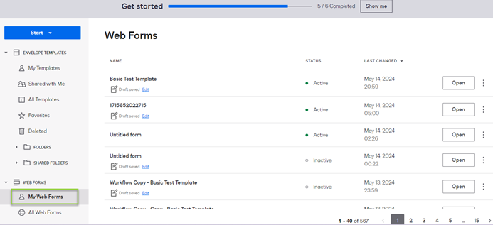Web Forms for Part 11