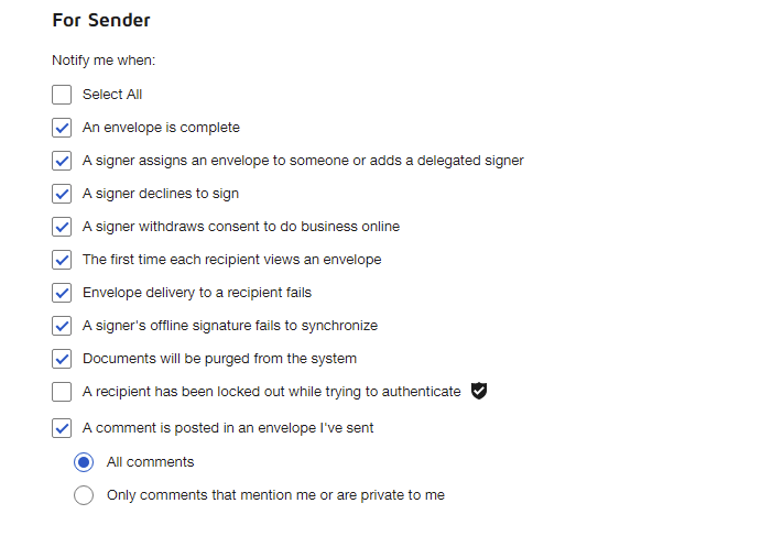 Configure Recipient Lockout Notifications for Part 11 Envelopes