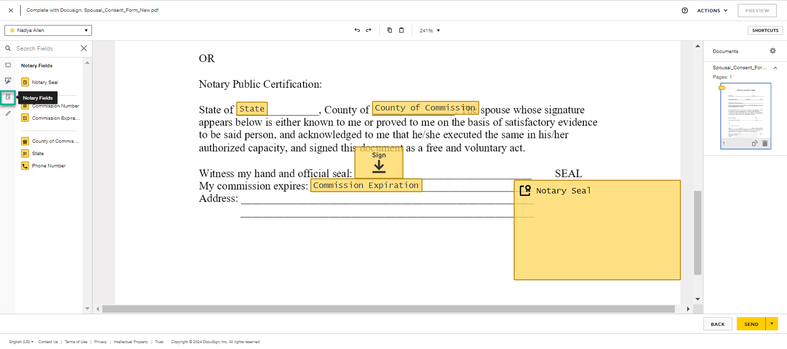 Send an Envelope for Remote Online Notarization