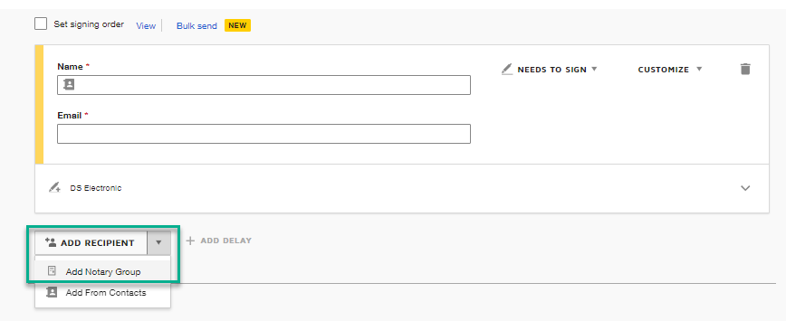 Send an Envelope for Remote Online Notarization