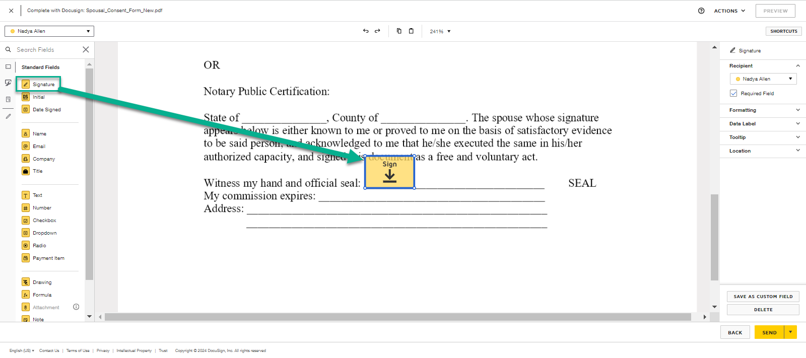 Send an Envelope for Remote Online Notarization