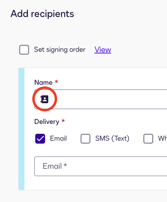 Use the Contacts List to Add Recipients