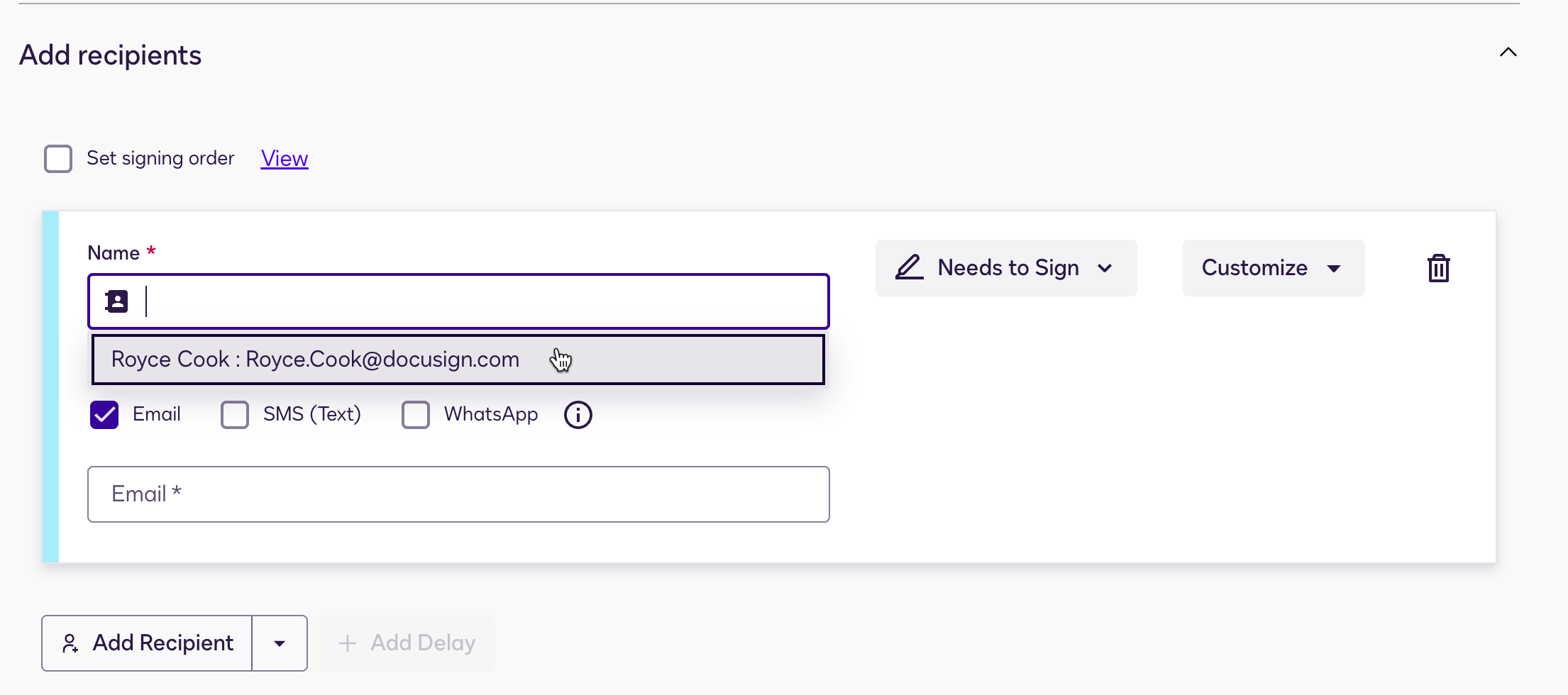 How to Add Recipients