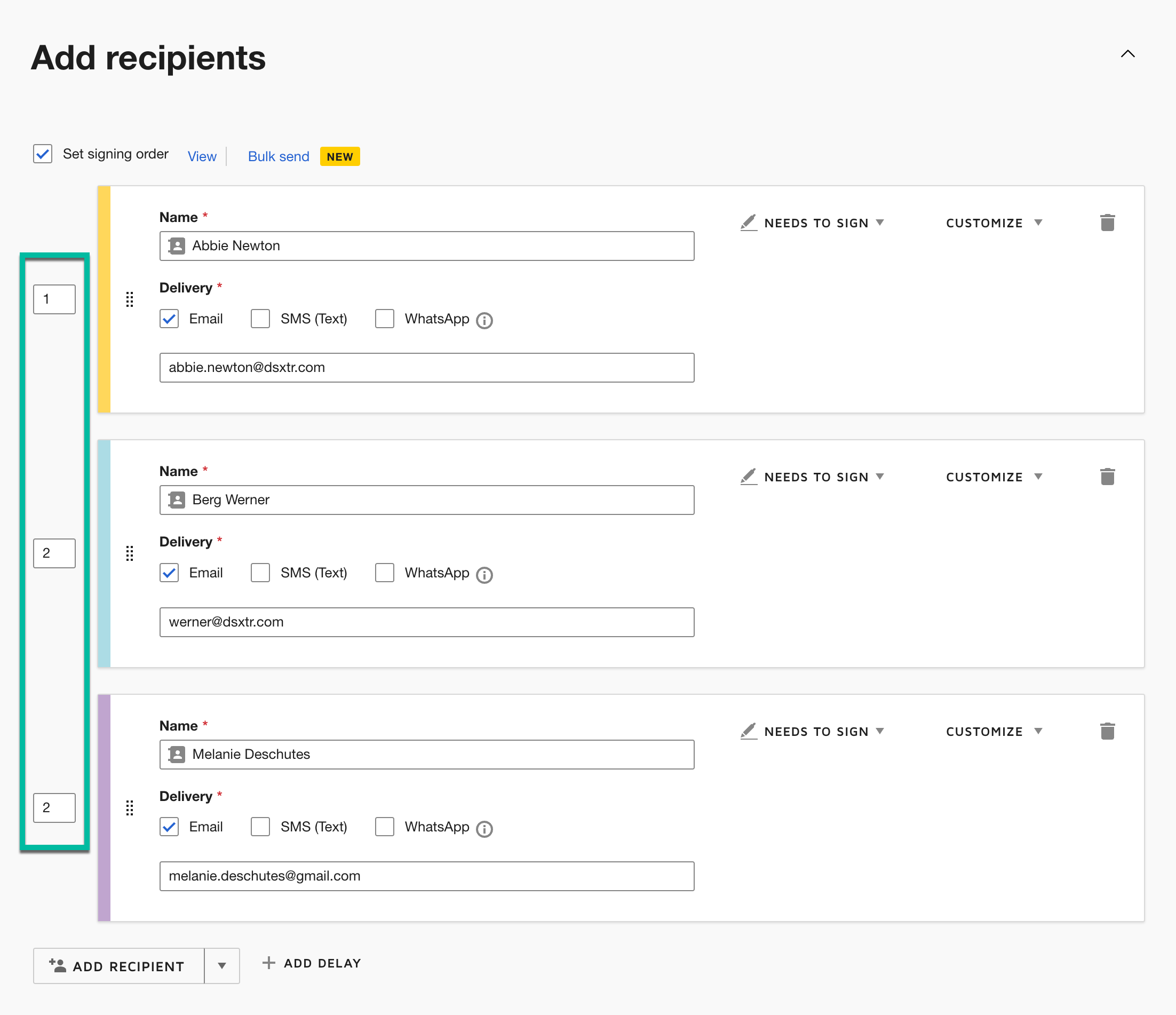Set Signing Order and View the Order Diagram