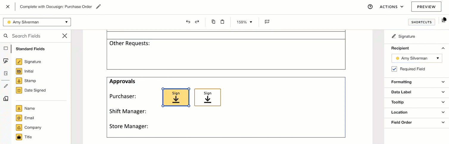 Required and Optional Fields