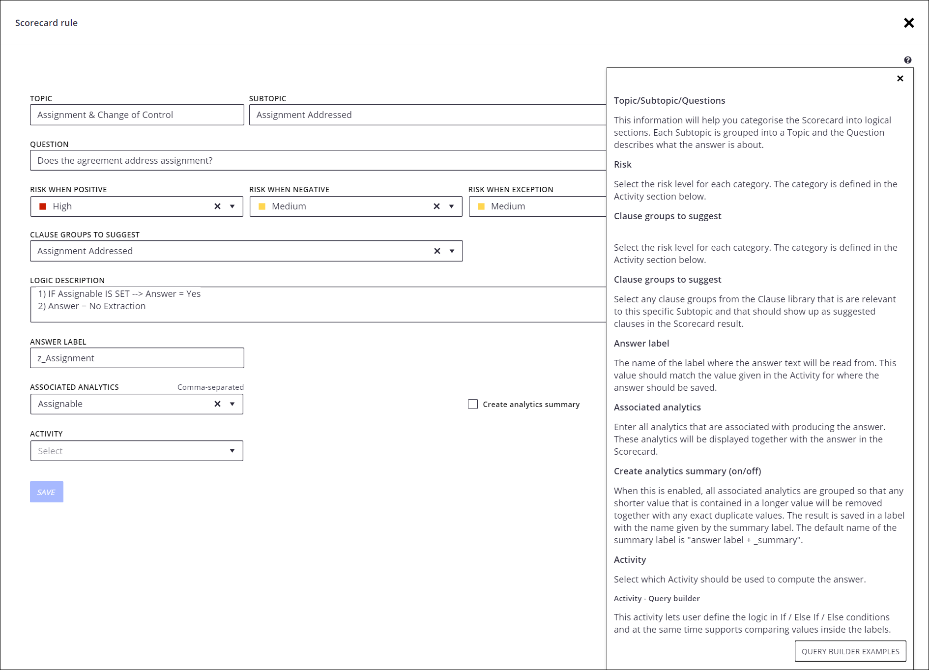 Access Examples to Assist in Configuring a Query Builder Activity for a ...