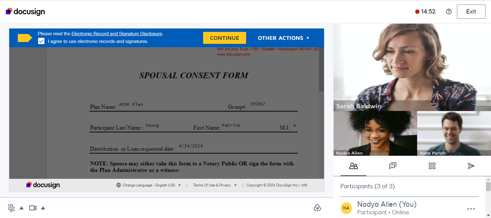 Perform Remote Online Notarization, Step 4: Direct Signing and Notarize ...