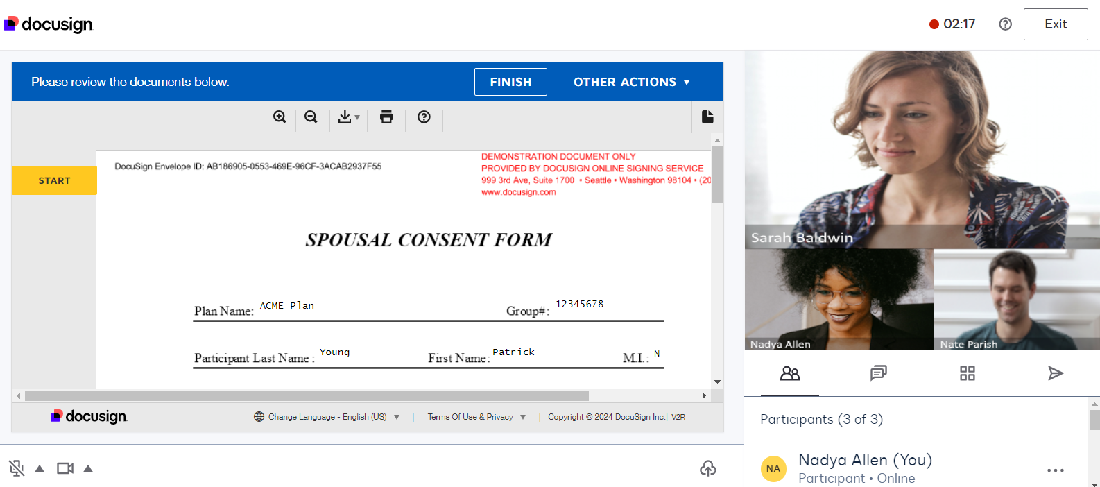 Perform Remote Online Notarization, Step 4: Direct Signing and Notarize the Documents