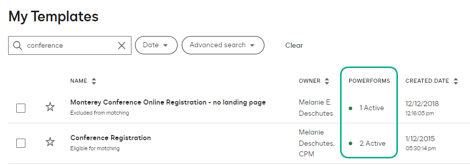 Templates with PowerForms