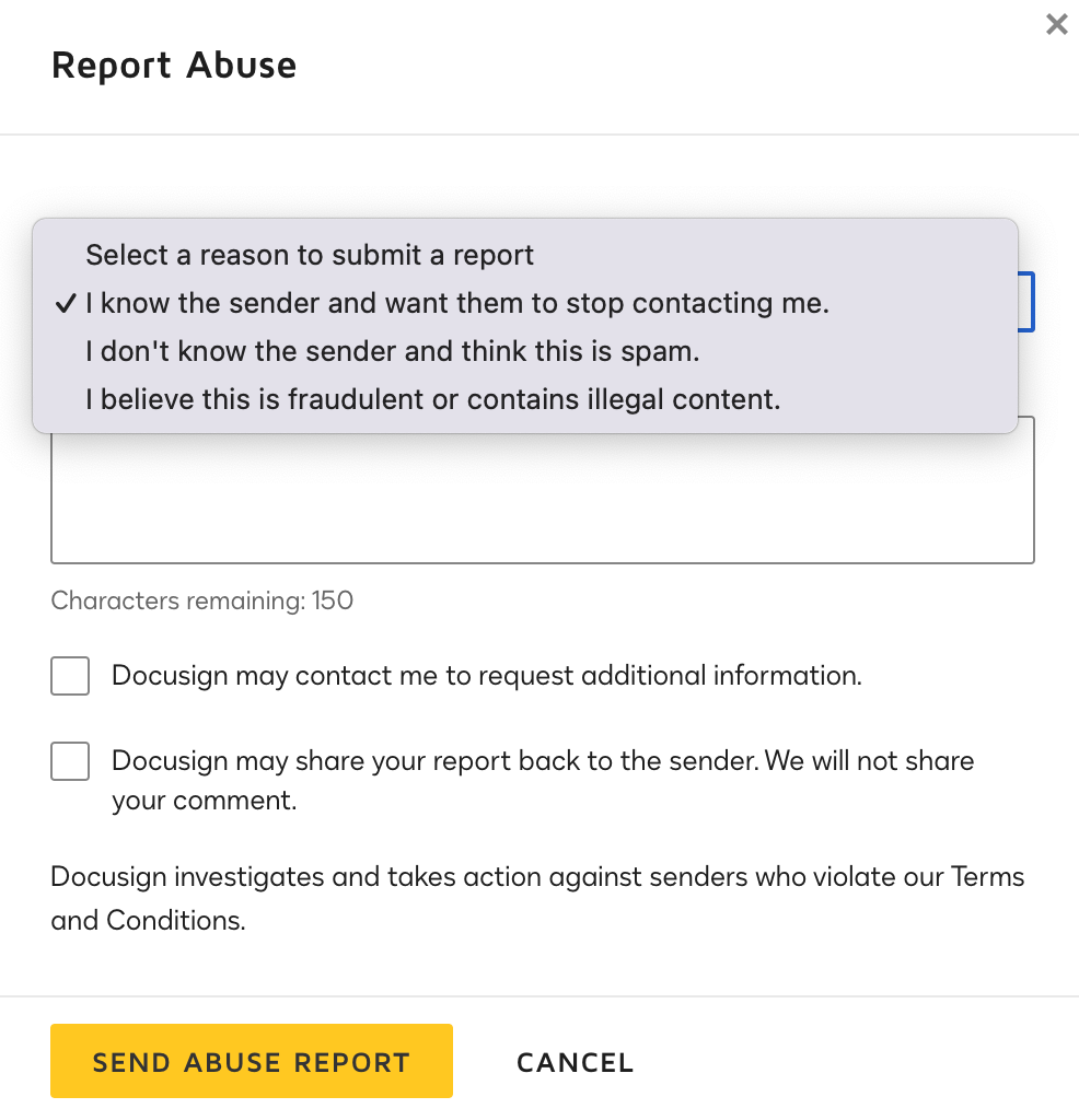 Report Abuse or Fraudulent Activity
