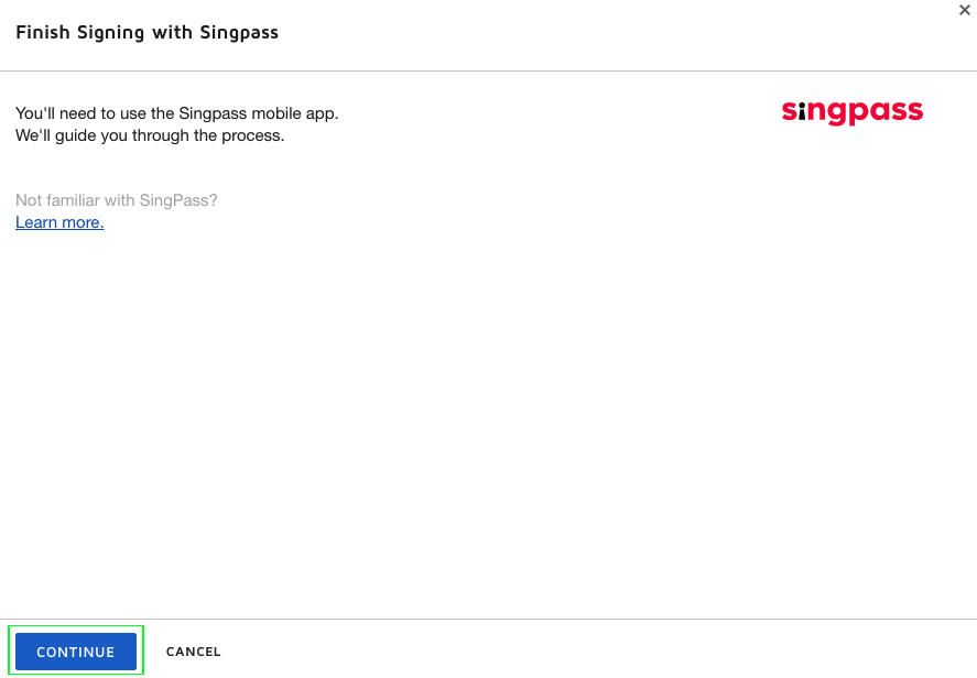 Sign With Singpass
