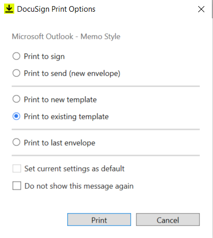 Print to an Existing Template