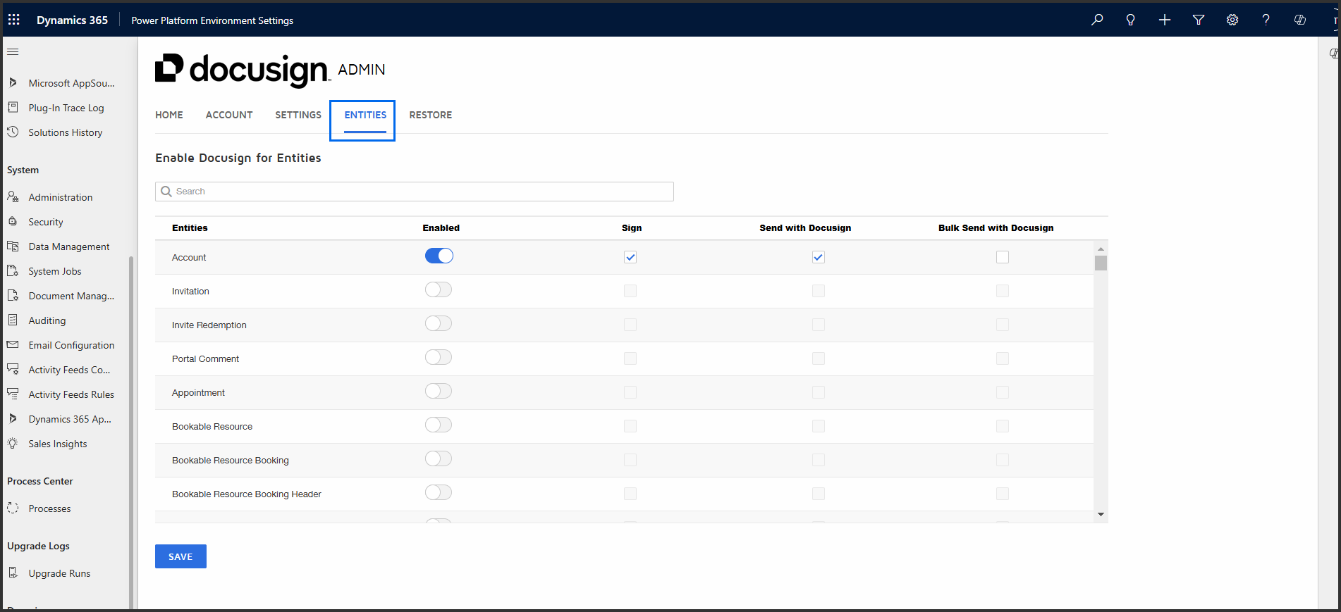 Enable Dynamics 365 Entities to Sign and Send with Docusign