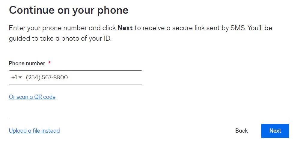 Sign with Remote Notarization, Step 2: Verify Your Identity - Automated Flow